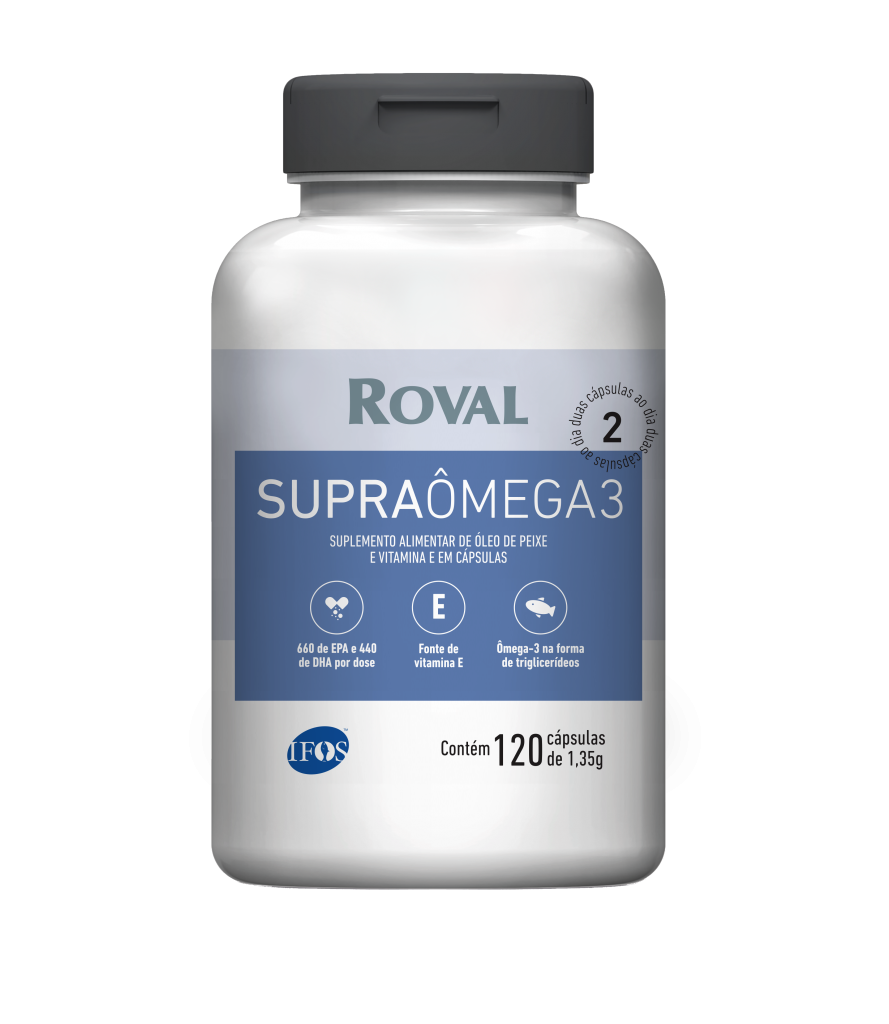 Supra Ômega 3 - 1g (DHA 440mg / EPA 660ml) 120 Caps Roval | Roval